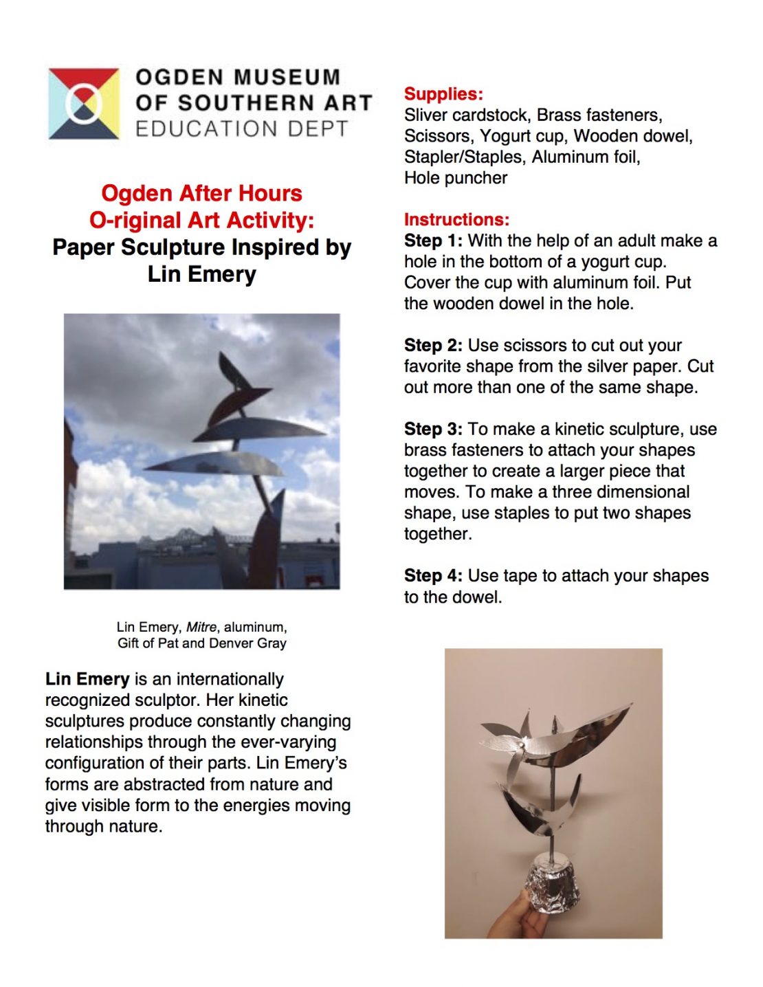 O-riginal Art Activities - Ogden Museum of Southern Art